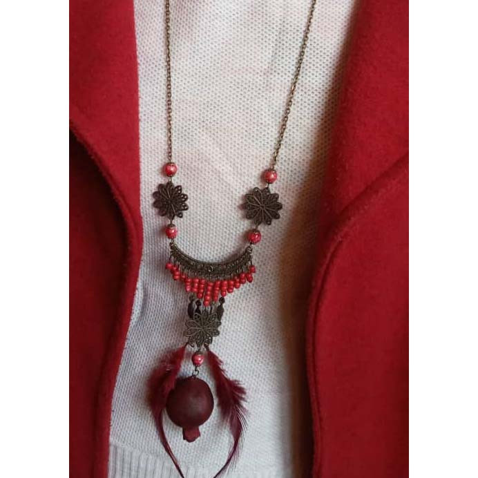 قیمت و خرید گردنبند زنانه طرح انار مدل یلدا کد 04
