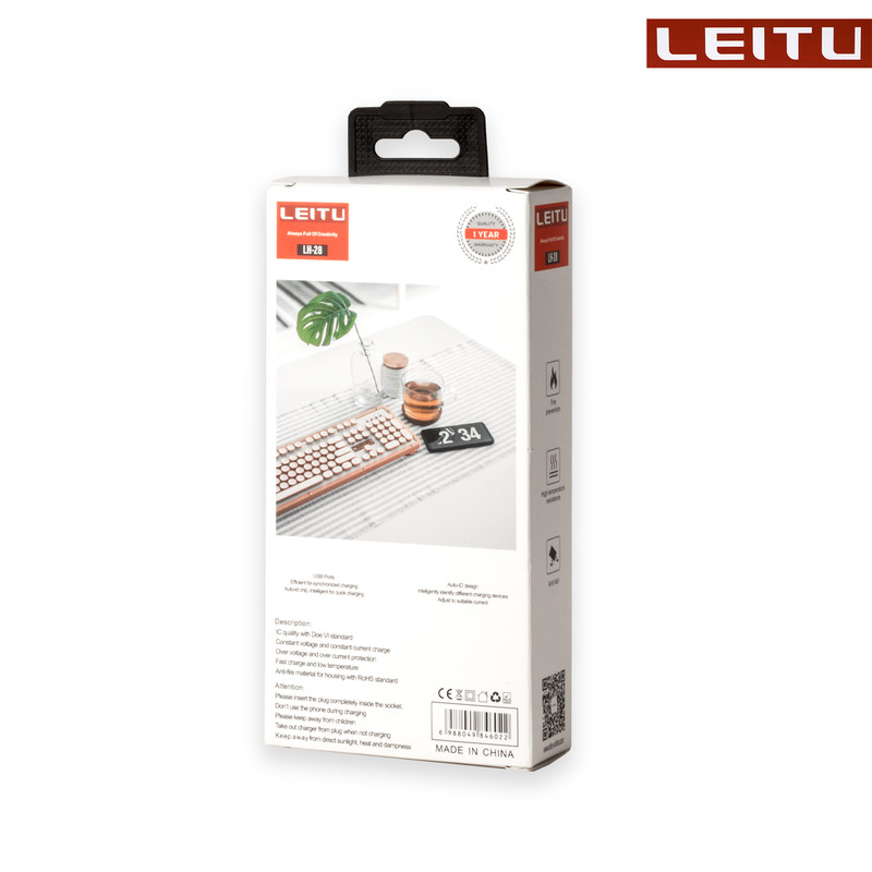 قیمت و خرید شارژر دیواری لیتو مدل LH-28 18W به همراه کابل تبدیل USB-C