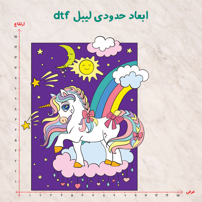 قیمت و خرید استیکر پارچه و لباس مدل dtf طرح یونیکورن کد H15.213 مجموعه 4 عددی