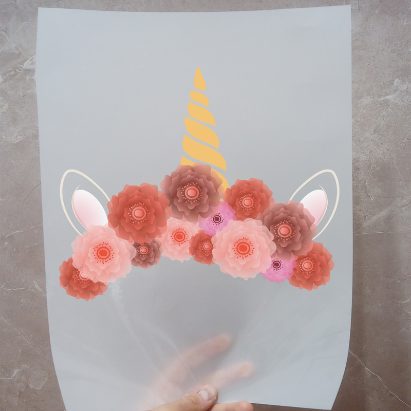 قیمت و خرید استیکر پارچه و لباس مدل dtf طرح یونیکورن کد H15.98 مجموعه 4 عددی