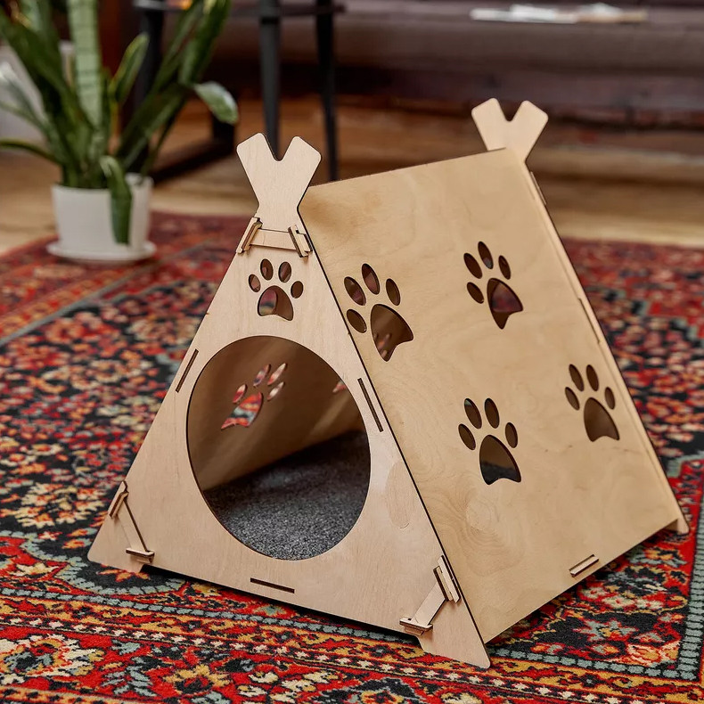 قیمت و خرید جای خواب سگ و گربه و خرگوش مدل لانه چوبی کد B20