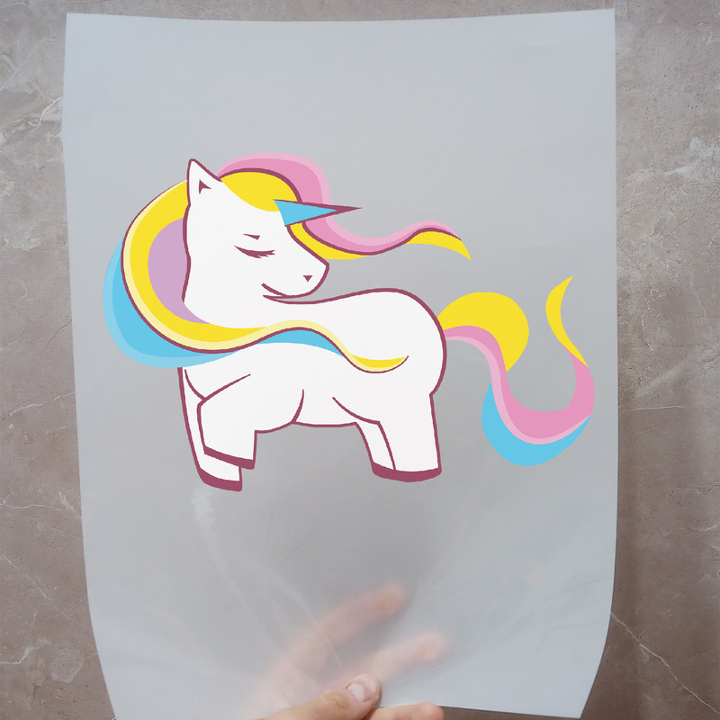 قیمت و خرید استیکر پارچه و لباس مدل dtf طرح یونیکورن کد H15.602 مجموعه 4 عددی