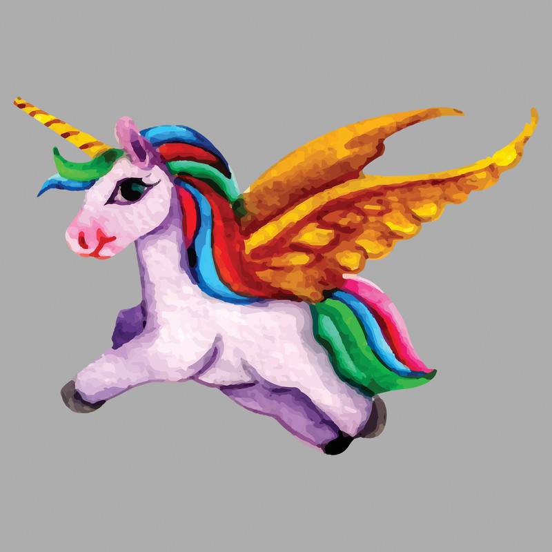 قیمت و خرید استیکر پارچه و لباس مدل dtf طرح یونیکورن کد H20.535 مجموعه 6 عددی