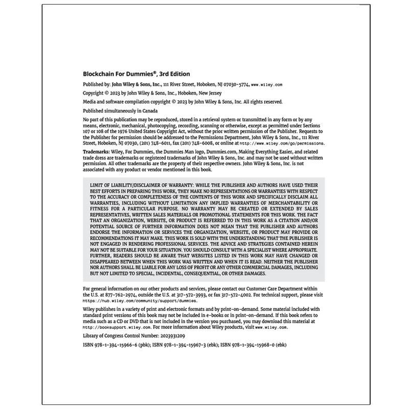 قیمت و خرید کتاب Blockchain for dummies 3rd Edition اثر Tiana Laurence انتشارات رایان کاویان