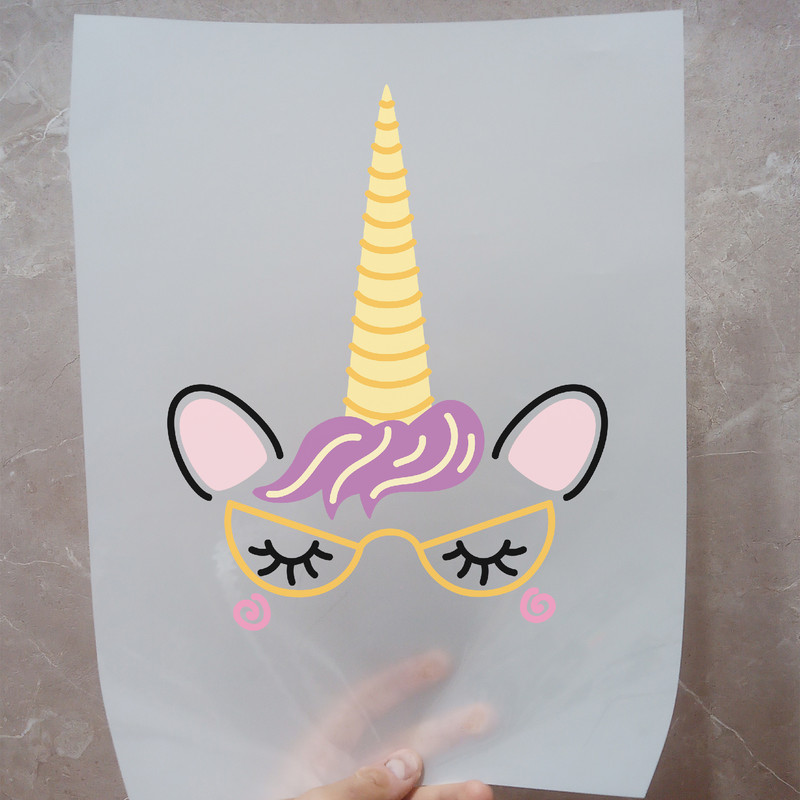 قیمت و خرید استیکر پارچه و لباس مدل dtf طرح یونیکورن کد H15.59 مجموعه 4 عددی