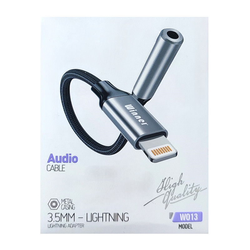 قیمت و خرید کابل تبدیل لایتنینگ به جک 3.5 میلی متری وینر مدل W013