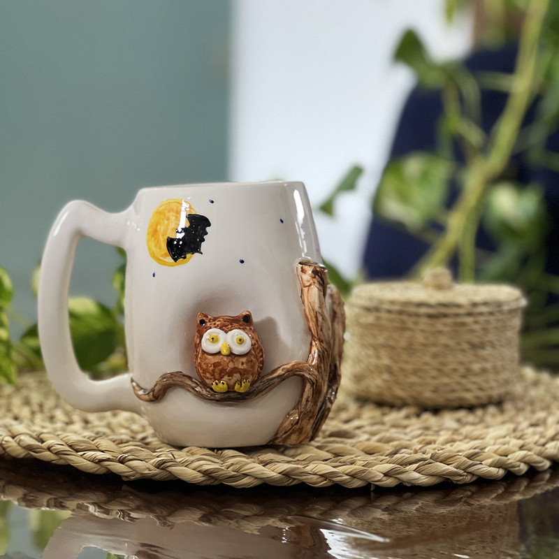 قیمت و خرید ماگ سرامیکی طرح جغد سه بعدی