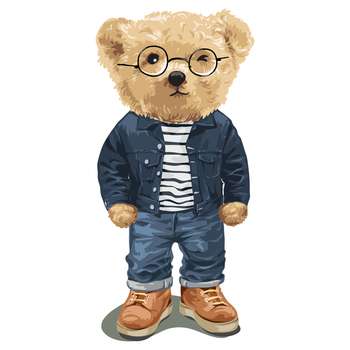 قیمت و خرید استیکر پارچه و لباس مدل dtf طرح تدی کد H20.209 مجموعه 6 عددی