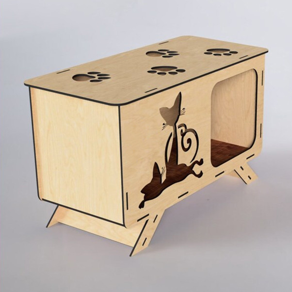 قیمت و خرید جای خواب سگ و گربه مدل لانه چوبی کد B19