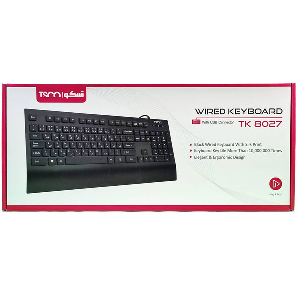 کیبورد تسکو مدل TK 8027 با حروف فارسی | فروشگاه اینترنتی لوازم خانه و دیجیتال بامیلو