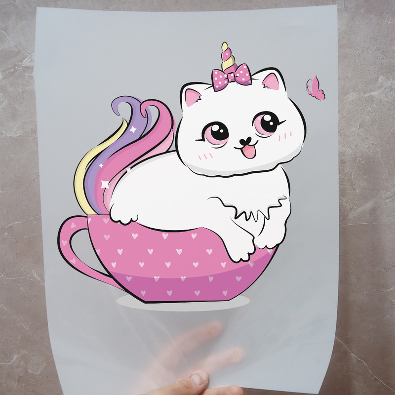 قیمت و خرید استیکر پارچه و لباس مدل dtf طرح یونیکورن کد H20.204 مجموعه 6 عددی