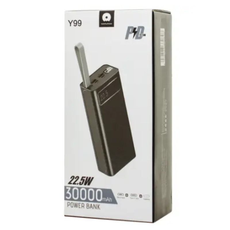 قیمت و خرید پاوربانک دبلیو یو دبلیو مدل Y99 ظرفیت 30000 میلی‌ آمپر ساعت