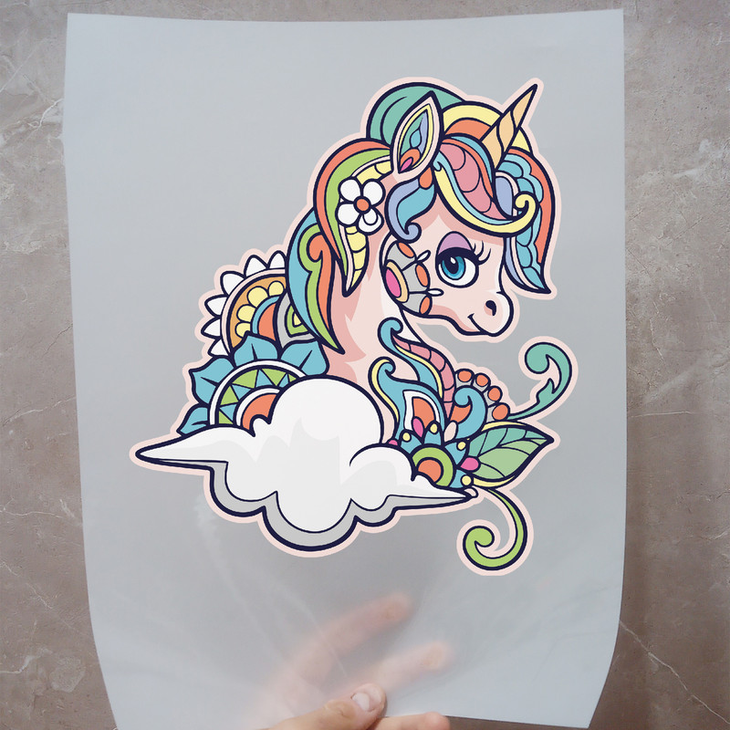 قیمت و خرید استیکر پارچه و لباس مدل dtf طرح یونیکورن کد H20.180 مجموعه 6 عددی