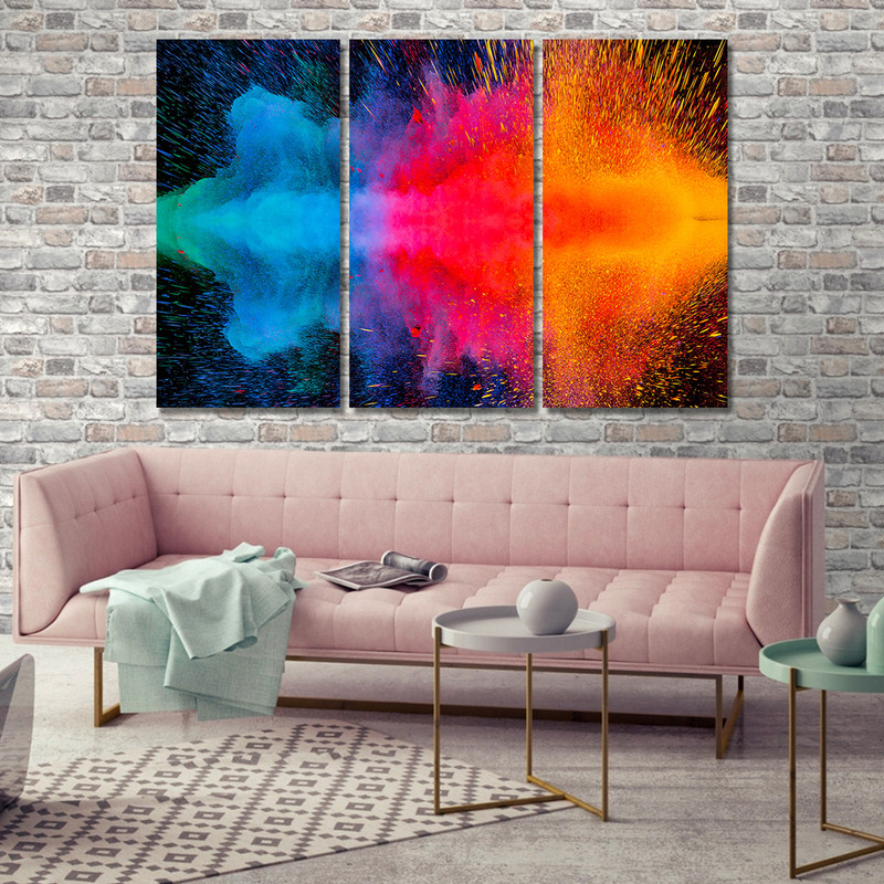 قیمت و خرید تابلو شاسی طرح انتزاعی کد RA350016 مجموعه 3 عددی