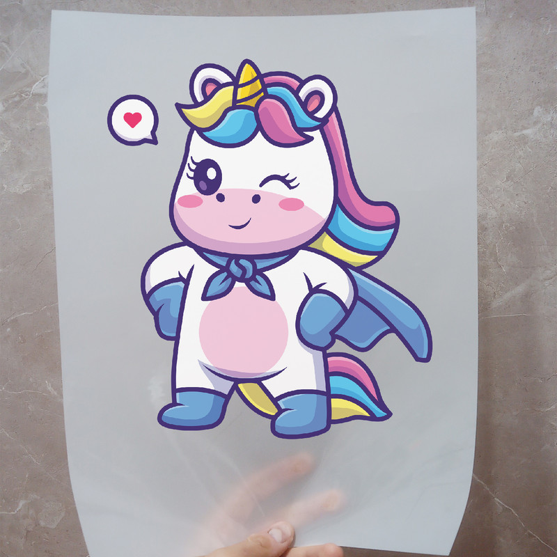 قیمت و خرید استیکر پارچه و لباس مدل dtf طرح یونیکورن کد H20.915 مجموعه 3 عددی