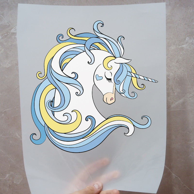 قیمت و خرید استیکر پارچه و لباس مدل dtf طرح یونیکورن کد H20.267 مجموعه 6 عددی
