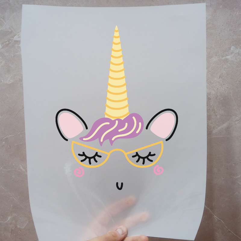 قیمت و خرید استیکر پارچه و لباس مدل dtf طرح یونیکورن کد H20.50 مجموعه 6 عددی