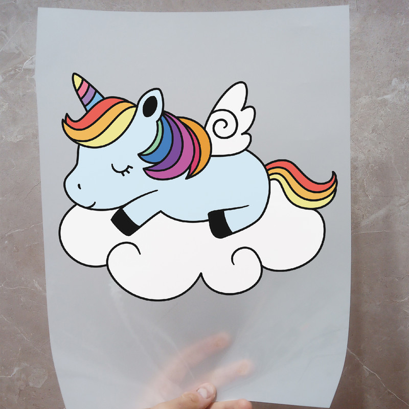 قیمت و خرید استیکر پارچه و لباس مدل dtf طرح یونیکورن کد H20.781 مجموعه 3 عددی