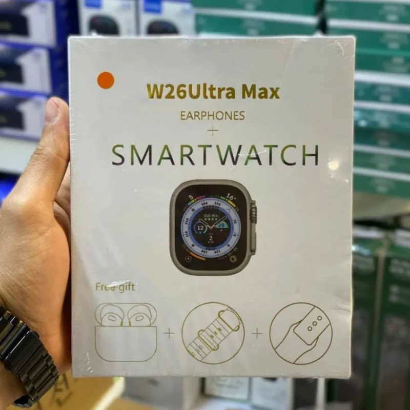 قیمت و خرید ساعت هوشمند مدل W26 ULTRA MAX به همراه هدفون