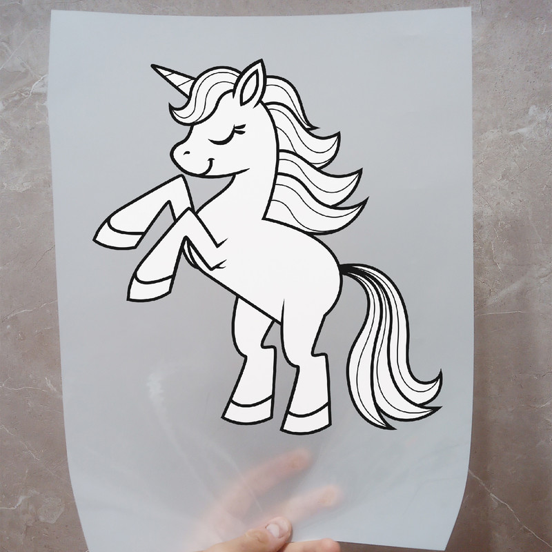 قیمت و خرید استیکر پارچه و لباس مدل dtf طرح یونیکورن کد H15.1049 مجموعه 4 عددی