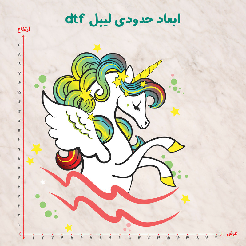 قیمت و خرید استیکر پارچه و لباس مدل dtf طرح یونیکورن کد H20.361 مجموعه 6 عددی