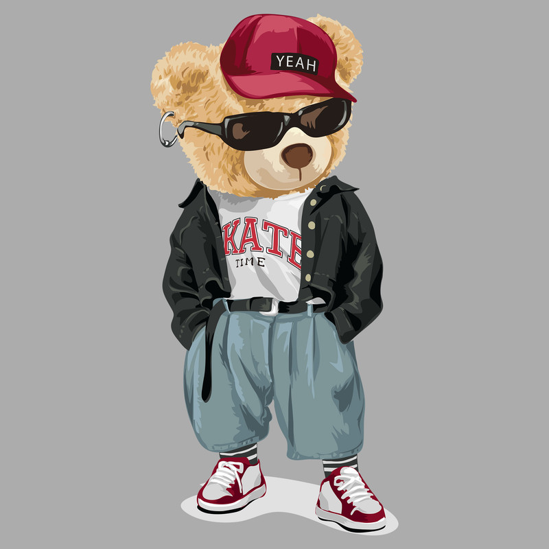 قیمت و خرید استیکر پارچه و لباس مدل dtf طرح تدی کد H15.132 مجموعه 24 عددی