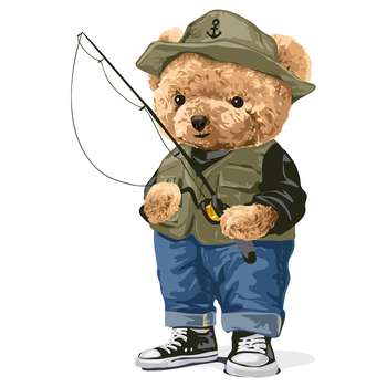 قیمت و خرید استیکر پارچه و لباس مدل dtf طرح تدی کد H20.181 مجموعه 6 عددی