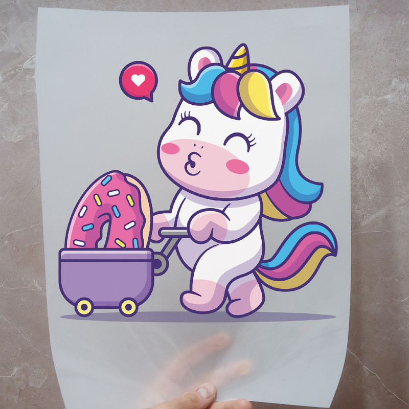 قیمت و خرید استیکر پارچه و لباس مدل dtf طرح یونیکورن کد H20.618 مجموعه 3 عددی