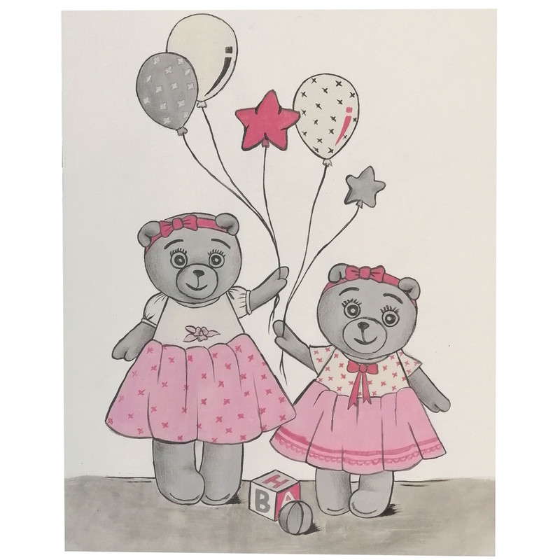 قیمت و خرید تابلو نقاشی طرح خرس صورتی