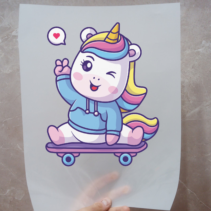 قیمت و خرید استیکر پارچه و لباس مدل dtf طرح یونیکورن کد H20.827 مجموعه 3 عددی