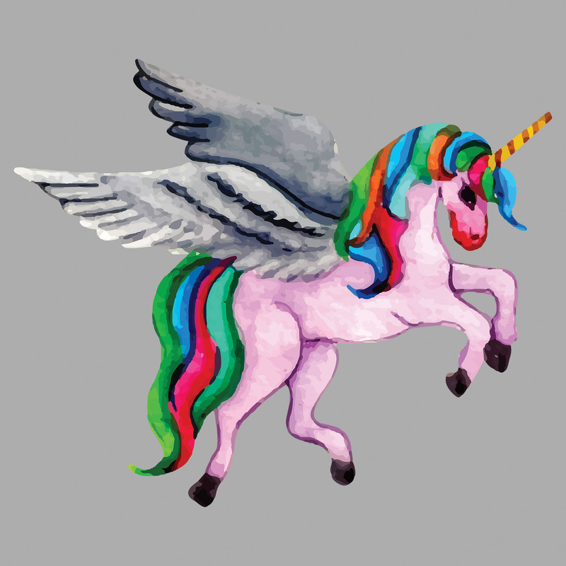 قیمت و خرید استیکر پارچه و لباس مدل dtf طرح یونیکورن کد H15.533 مجموعه 4 عددی