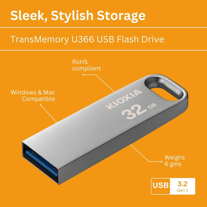 قیمت و خرید فلش مموری کیوکسیا مدل U366 ظرفیت 32 گیگابایت