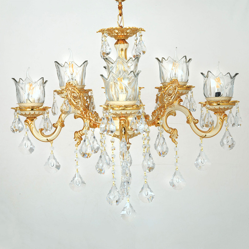 قیمت و خرید لوستر هشت شعله چشمه نور کد S3559/4G-CR