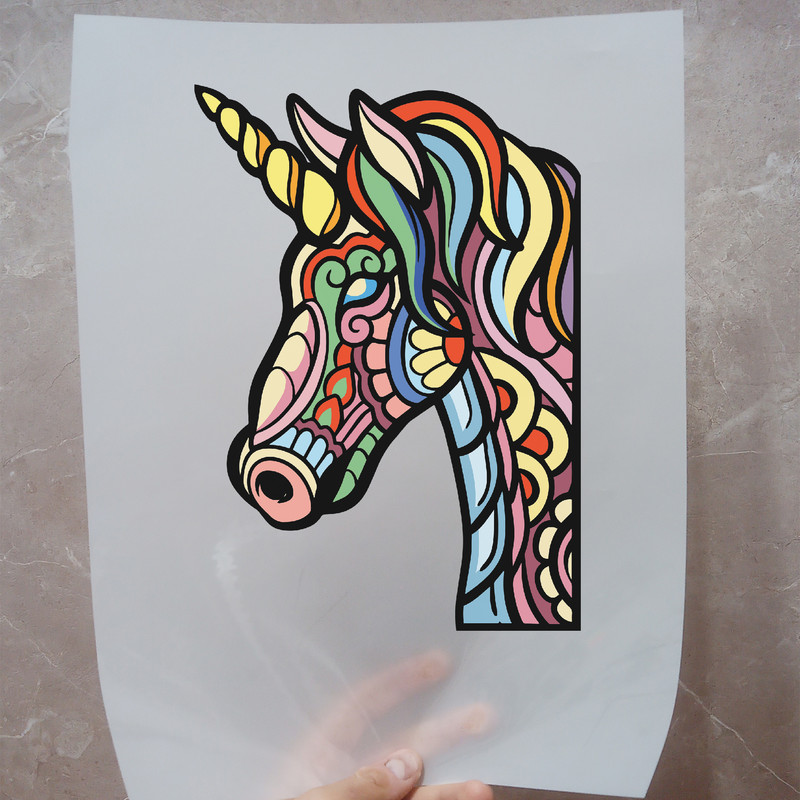 قیمت و خرید استیکر پارچه و لباس مدل dtf طرح یونیکورن کد H20.422 مجموعه 6 عددی