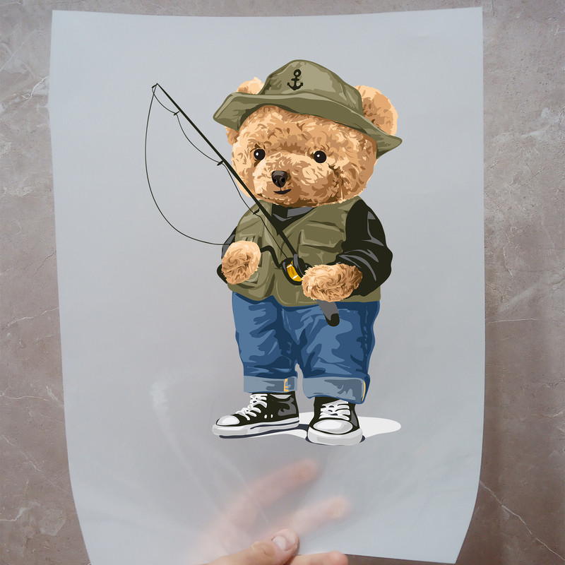 قیمت و خرید استیکر پارچه و لباس مدل dtf طرح تدی کد H15.181 مجموعه 4 عددی