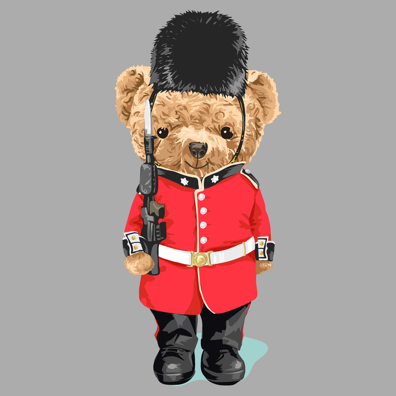 قیمت و خرید استیکر پارچه و لباس مدل dtf طرح تدی کد H15.154 مجموعه 12 عددی