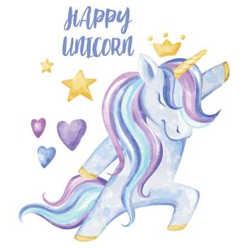 قیمت و خرید استیکر پارچه و لباس مدل dtf طرح یونیکورن کد H20.154 مجموعه 6 عددی