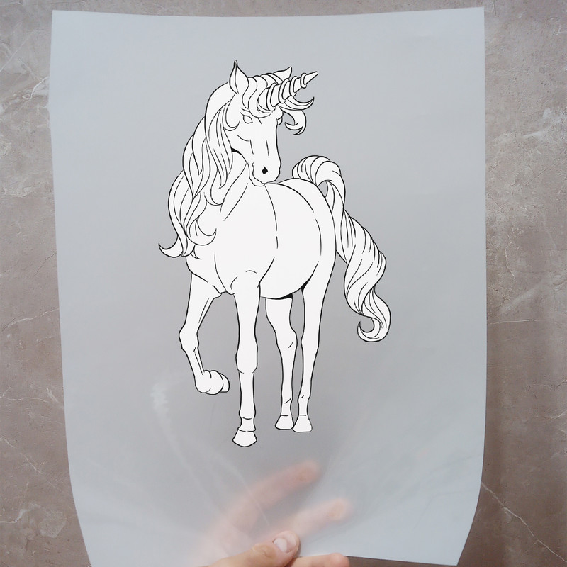 قیمت و خرید استیکر پارچه و لباس مدل dtf طرح یونیکورن کد H15.1099 مجموعه 4 عددی