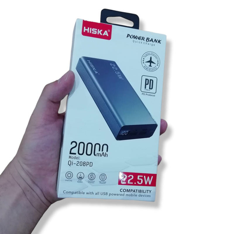 قیمت و خرید پاوربانک هیسکا مدل QI-208PD ظرفیت 20000 میلی آمپرساعت