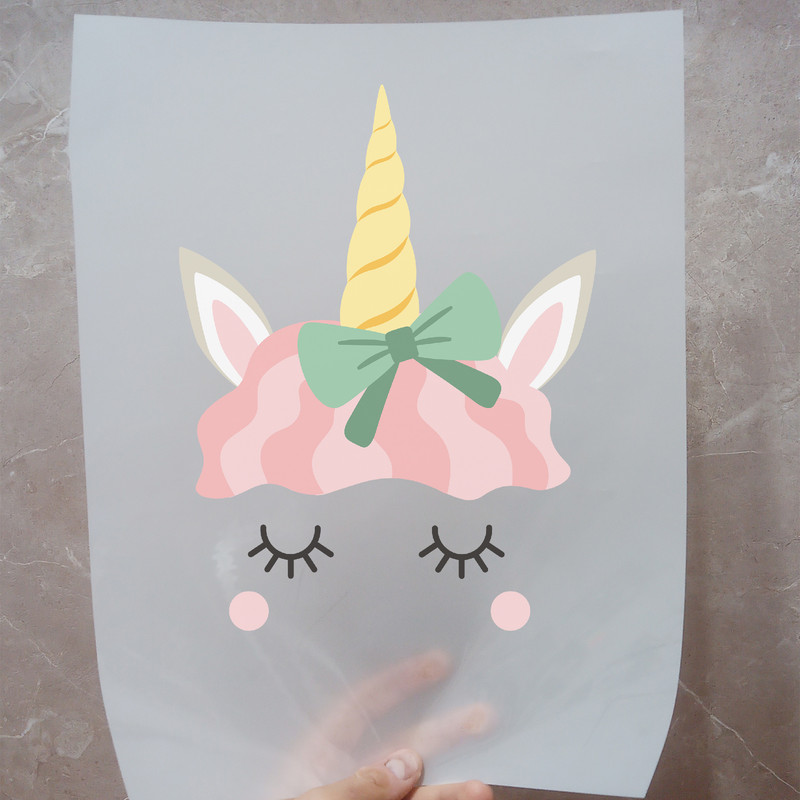 قیمت و خرید استیکر پارچه و لباس مدل dtf طرح یونیکورن کد H15.105 مجموعه 4 عددی