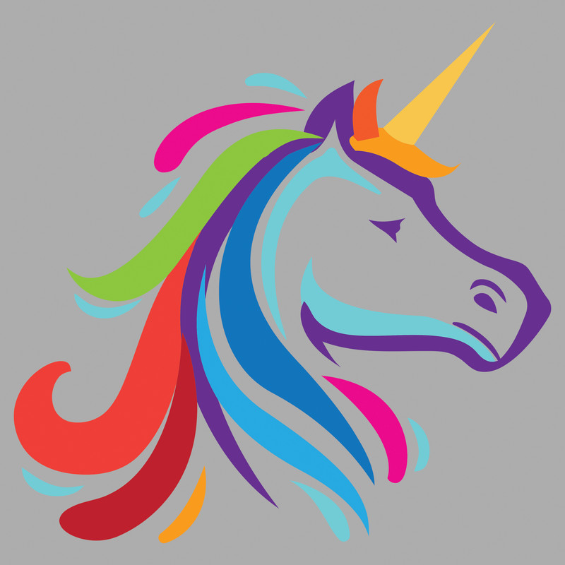 قیمت و خرید استیکر پارچه و لباس مدل dtf طرح یونیکورن کد H15.297 مجموعه 4 عددی