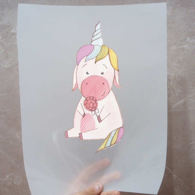 قیمت و خرید استیکر پارچه و لباس مدل dtf طرح یونیکورن کد H15.518 مجموعه 4 عددی