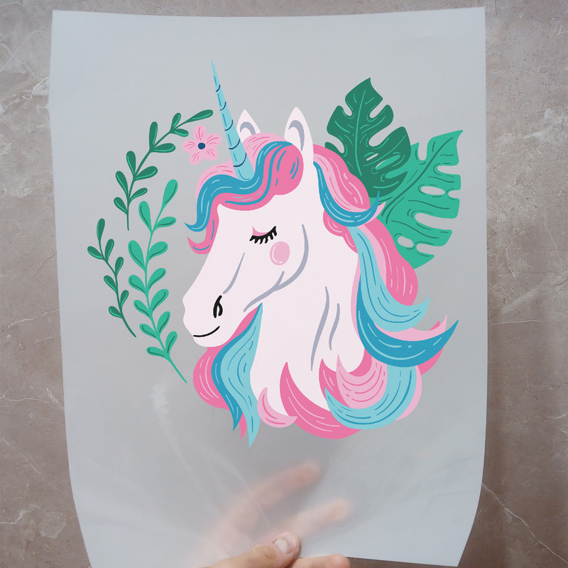 قیمت و خرید استیکر پارچه و لباس مدل dtf طرح یونیکورن کد H20.426 مجموعه 3 عددی