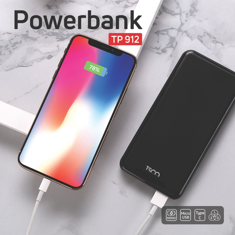 قیمت و خرید پاوربانک تسکو مدل TP 912 ظرفیت 10000 میلی آمپر ساعت