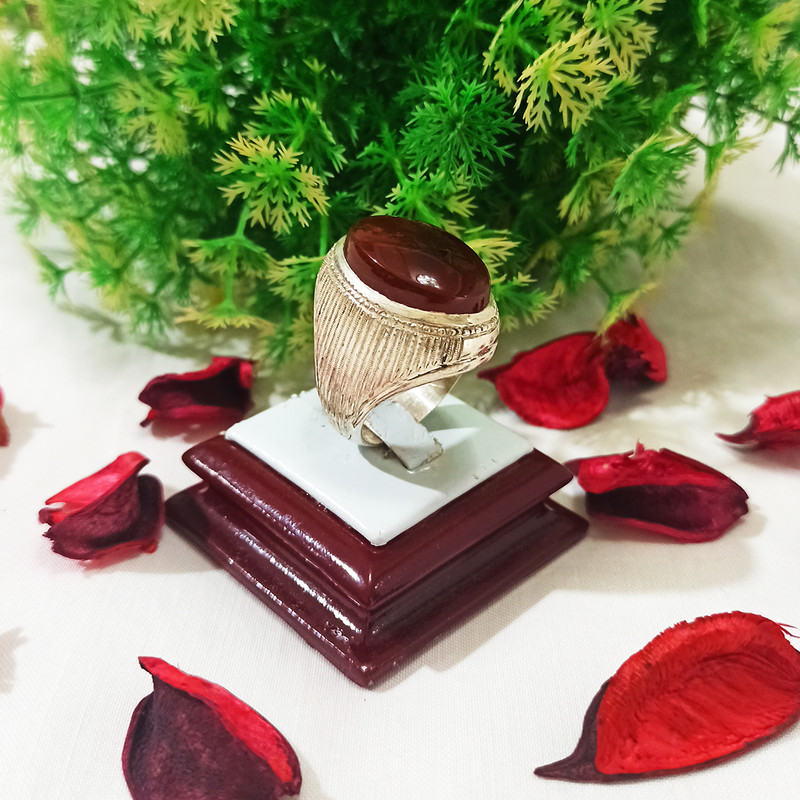 قیمت و خرید انگشتر نقره مردانه سلین کالا مدل عقیق کد ce-As205