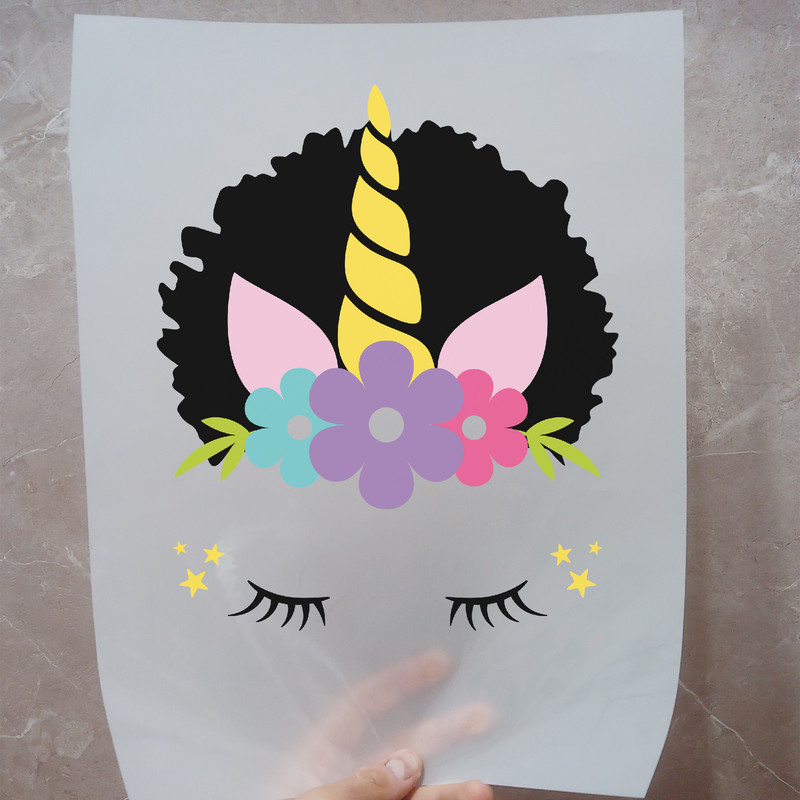 قیمت و خرید استیکر پارچه و لباس مدل dtf طرح یونیکورن کد H15.81 مجموعه 4 عددی