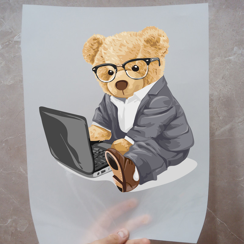 قیمت و خرید استیکر پارچه و لباس مدل dtf طرح تدی کد H15.136 مجموعه 4 عددی