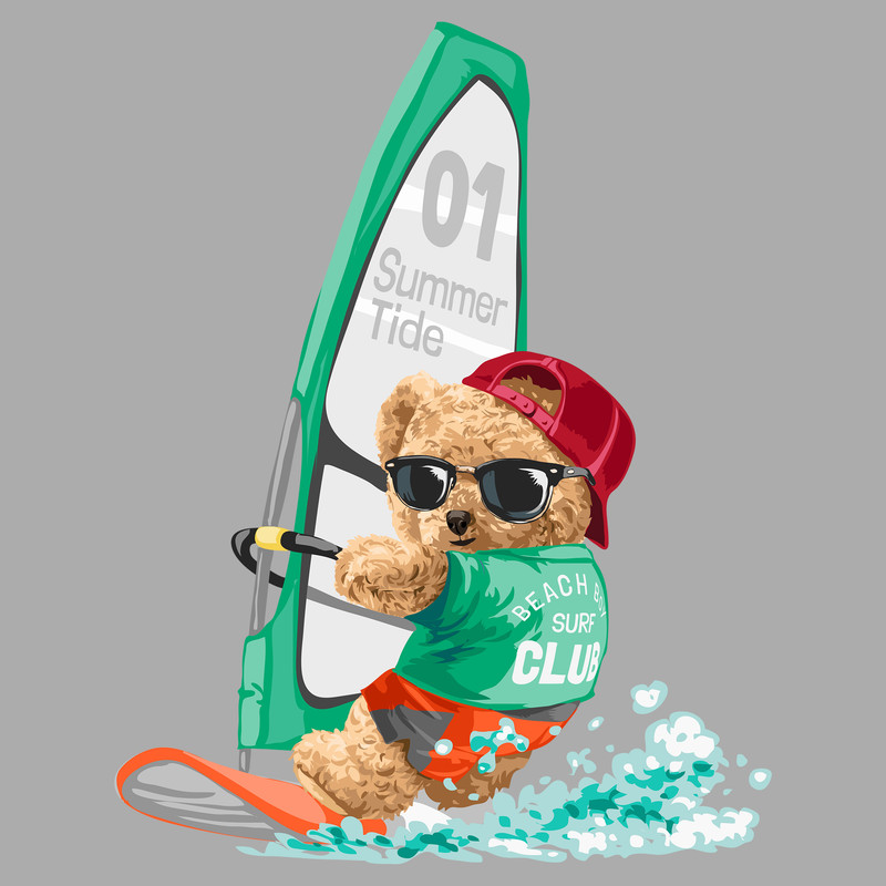 قیمت و خرید استیکر پارچه و لباس مدل dtf طرح تدی کد H20.163 مجموعه 3 عددی