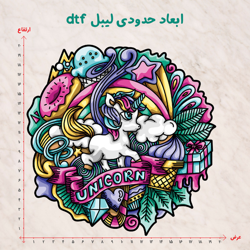 قیمت و خرید استیکر پارچه و لباس مدل dtf طرح یونیکورن کد H20.372 مجموعه 6 عددی