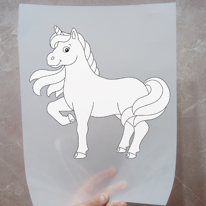 قیمت و خرید استیکر پارچه و لباس مدل dtf طرح یونیکورن کد H15.1070 مجموعه 4 عددی